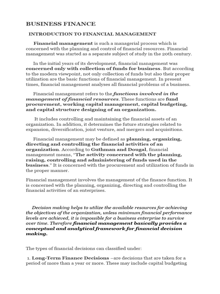 Business Finance | PDF