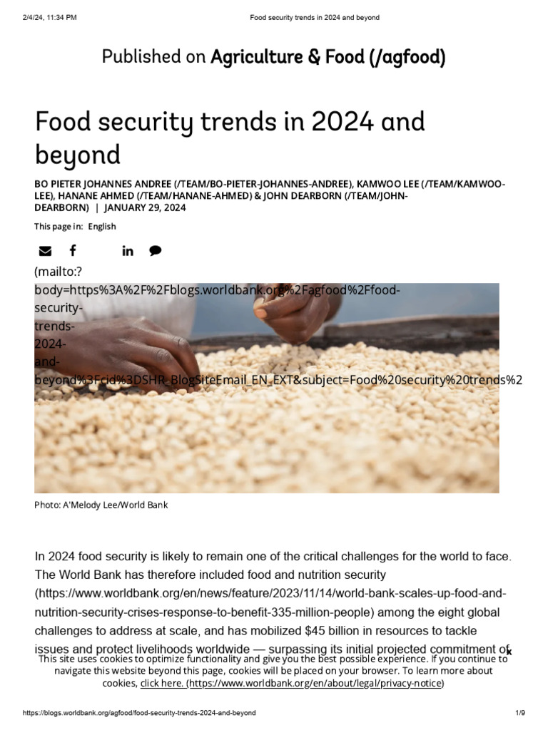 Food Security Trends for 2024 Insights | PDF | Food Security | Economies
