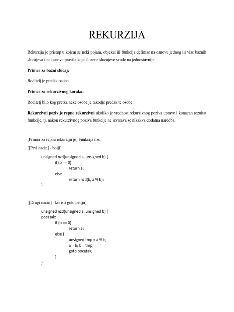 REKURZIJA | PDF