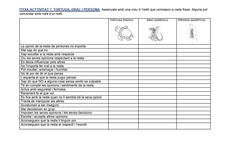Tortuga, Drac, Persona | PDF