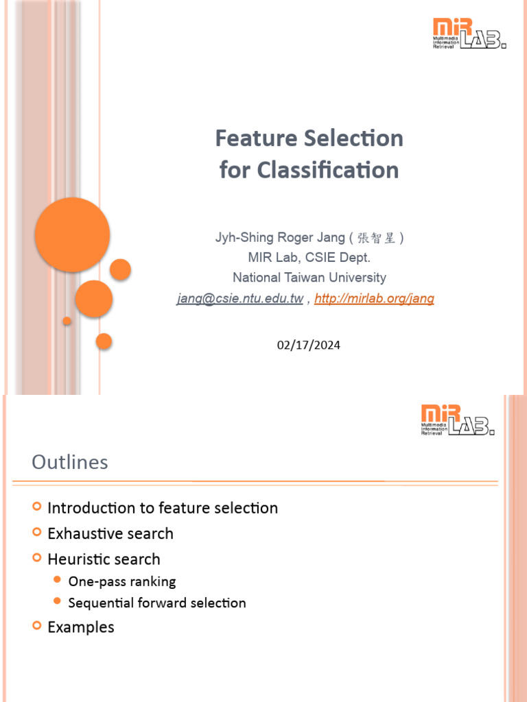 Feature Select | PDF | Statistical Classification | Machine Learning