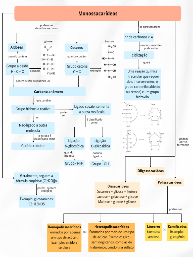 Mapa Monossacarideos | Download grátis PDF | Carboidratos | Substancias ...