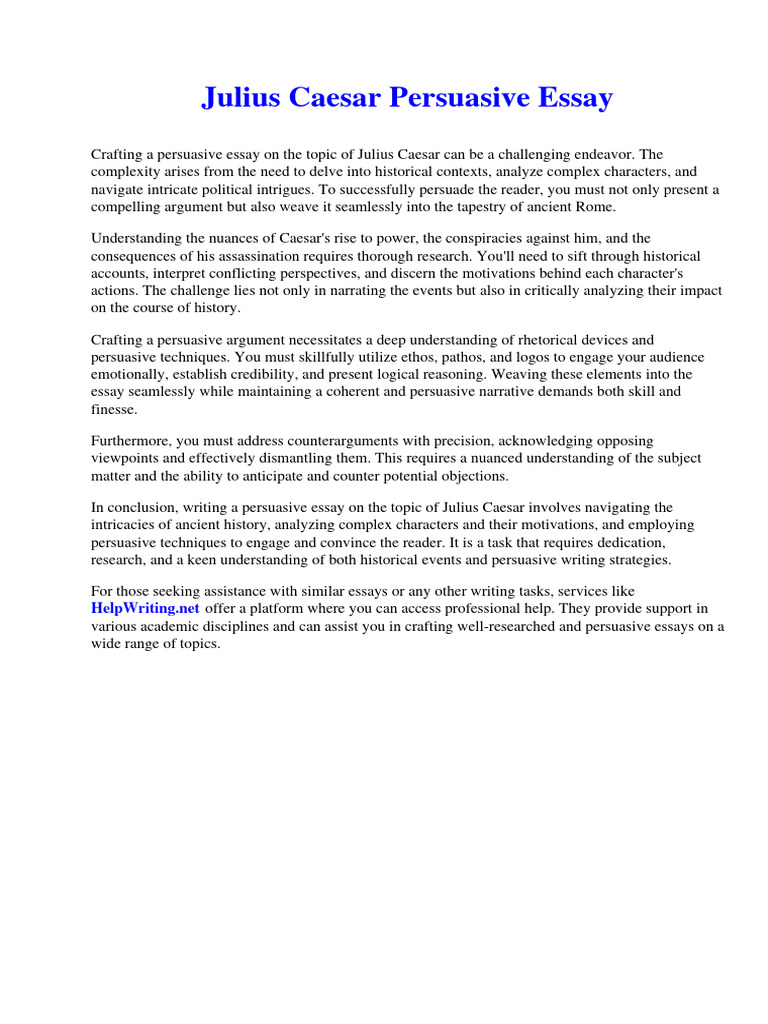 Julius Caesar Persuasive Essay | PDF