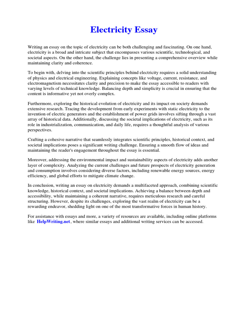 Electricity Essay | PDF | Bureau Of Land Management | Mustang