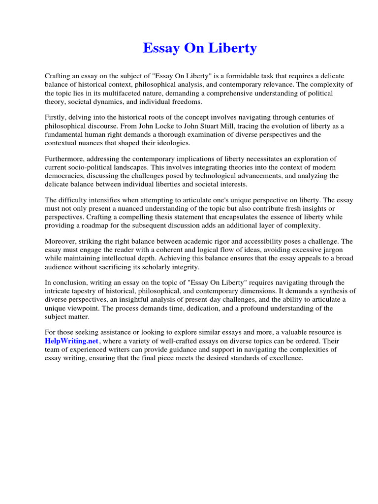 Essay On Liberty | PDF | Jeet Kune Do | Computer Programming