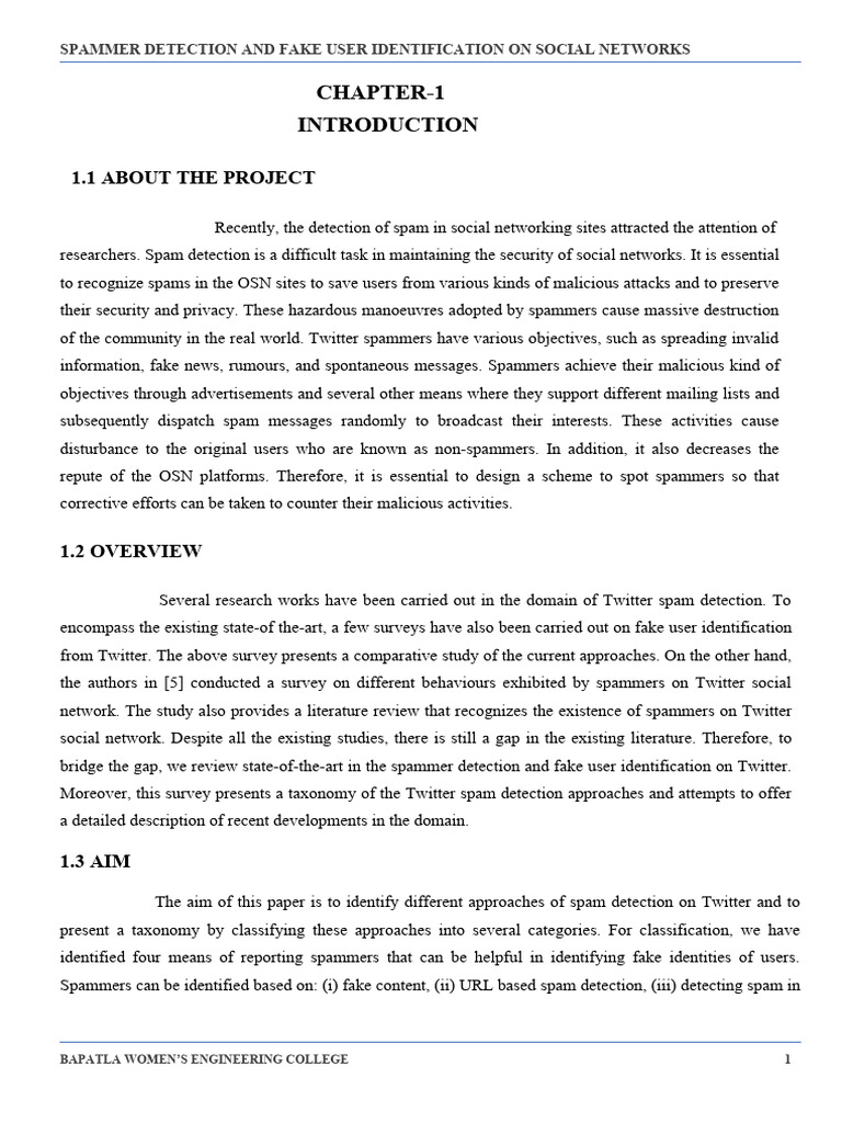 Spammer Detect Project Document | PDF | Use Case | Python (Programming ...
