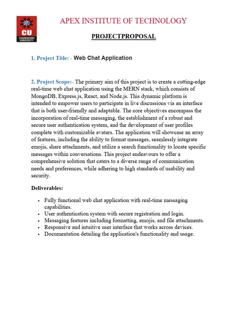 Project Proposal | Download Free PDF | Instant Messaging | Application Software
