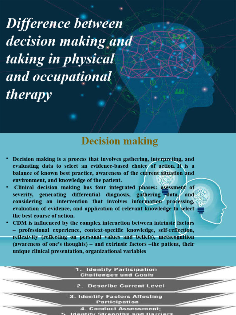Difference Between Decision Making and Taking in Physical and ...
