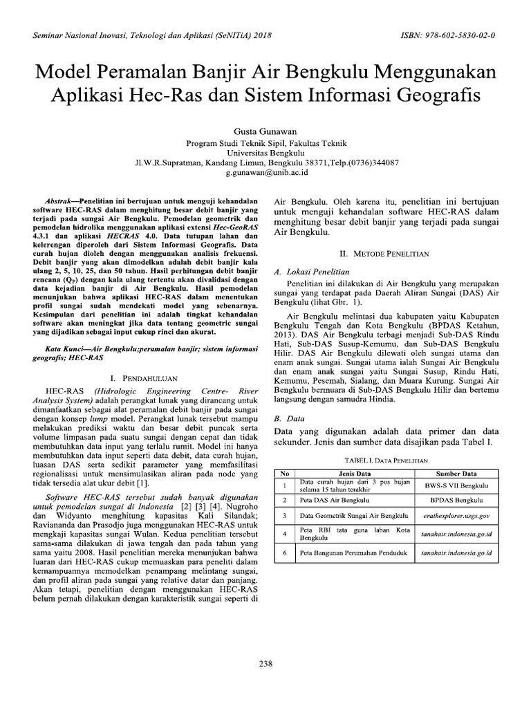 Gunawan - 2018 - Model Peramalaan Banjir Air Bengkulu Menggunakan ...