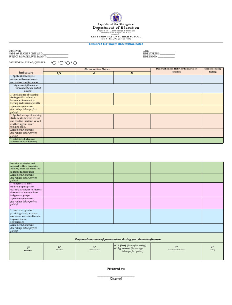 CO Observation 2nd Q | PDF | Learning | Cognitive Science