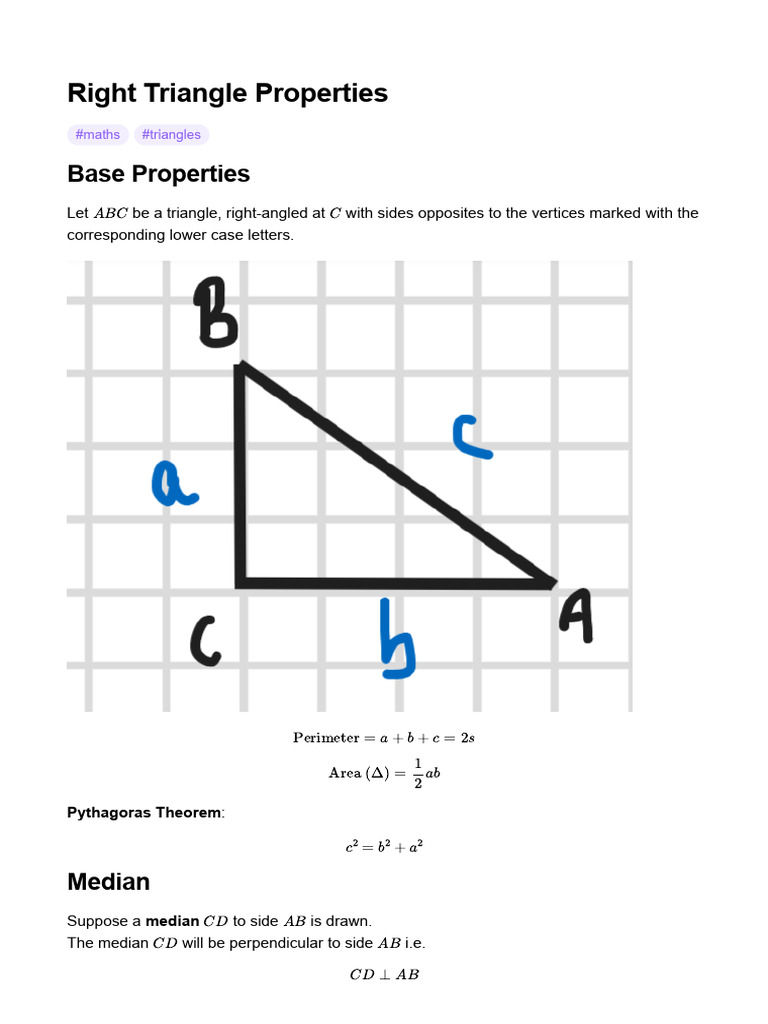 Right Triangle Properties | PDF | Triangle | Trigonometry