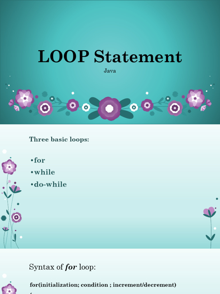 Java Looping Constructs Explained | PDF