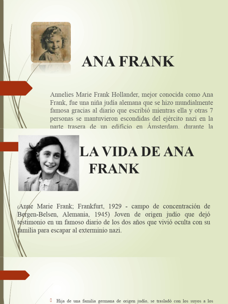Vida y legado de Ana Frank | PDF | Anne Frank | Alemania nazi