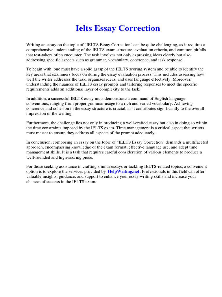 Ielts Essay Correction | PDF