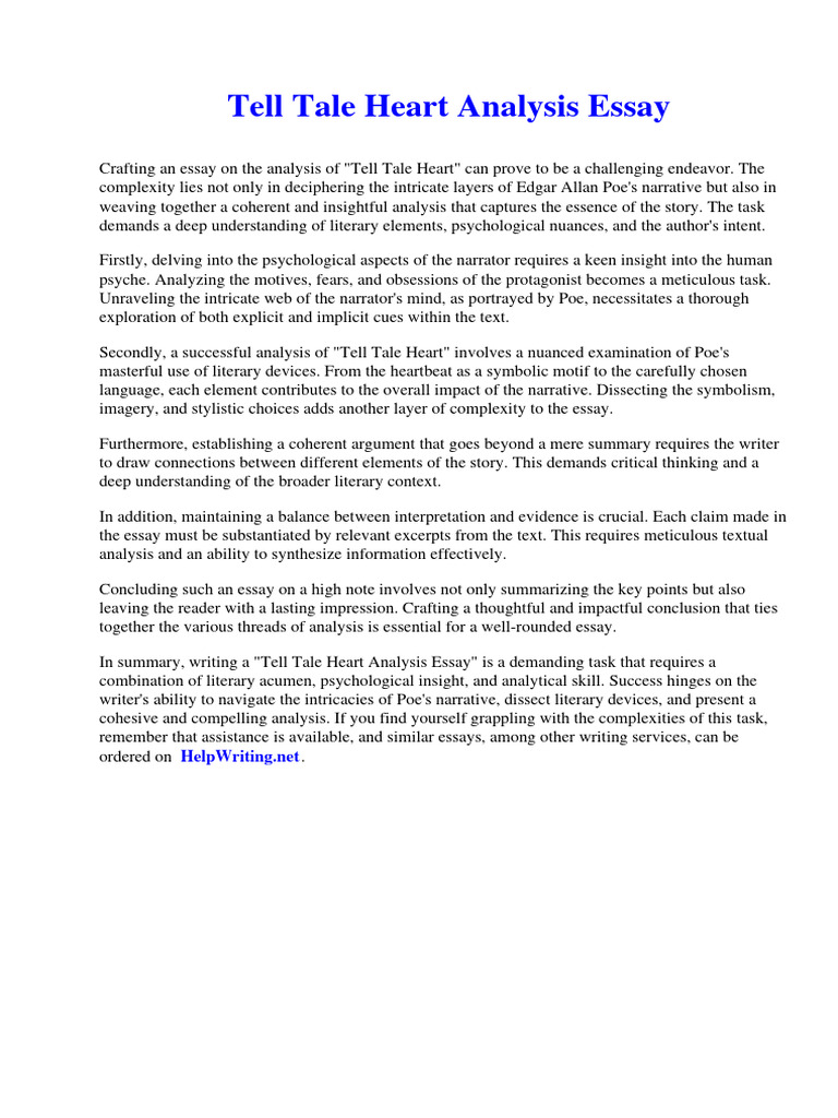 Tell Tale Heart Analysis Essay | PDF | National Security Agency