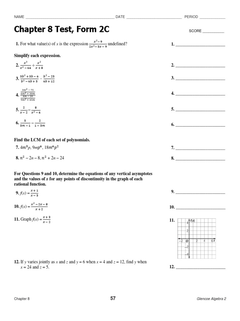 Ch8 Test Form C | Download Free PDF | Equations | Discrete Mathematics