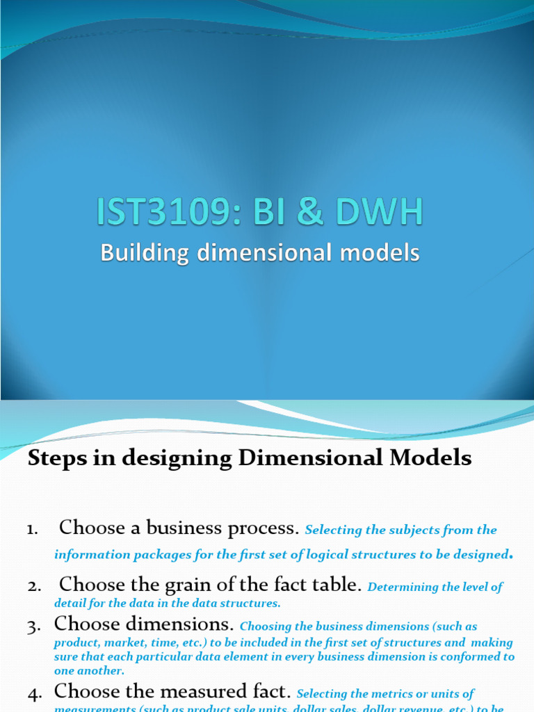 5 Lecture 5-Building Dimensional Models | PDF | Data Warehouse | Information Technology Management