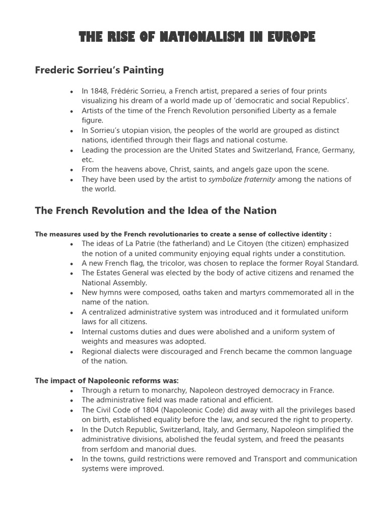 The Rise of Nationalism in Europe | PDF | Kingdom Of Prussia | German ...