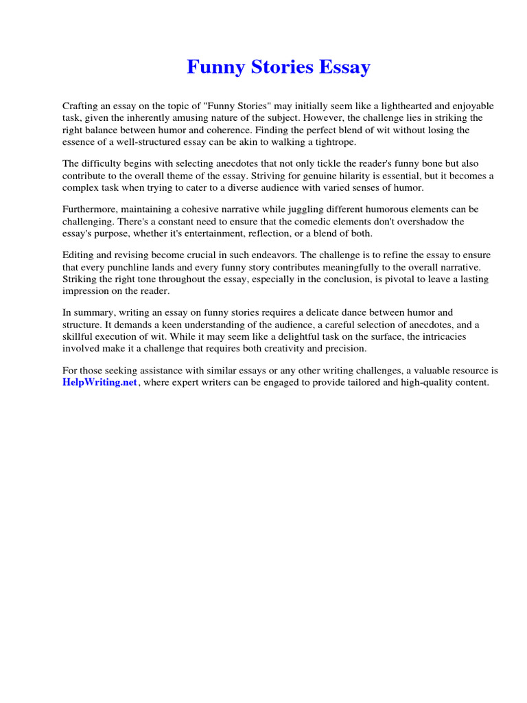 Funny Stories Essay | PDF | Democratic Republic Of Afghanistan ...