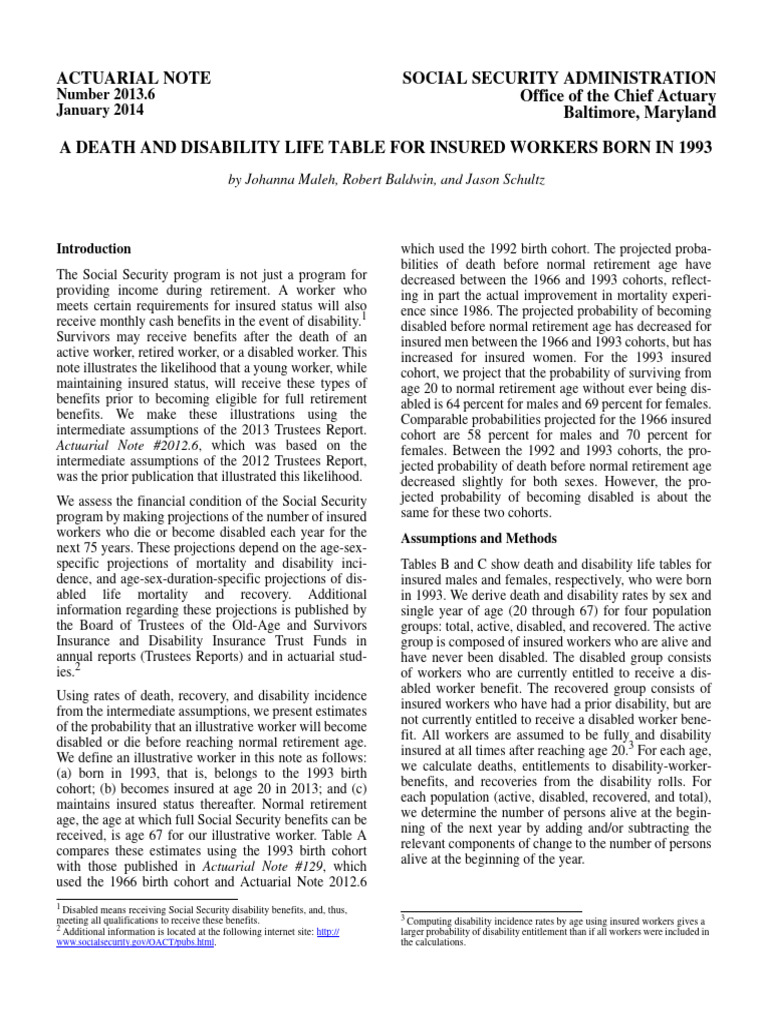 011 ERM F Tables SSA | PDF