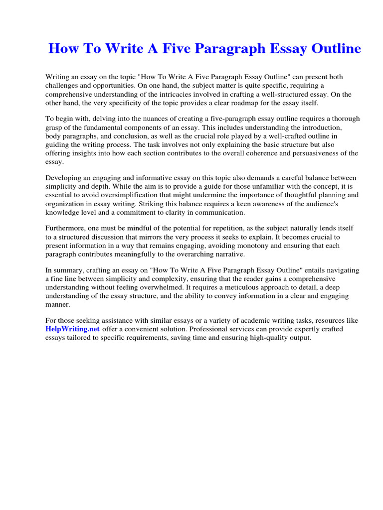 How To Write A Five Paragraph Essay Outline | PDF | Computer Network | Router (Computing)