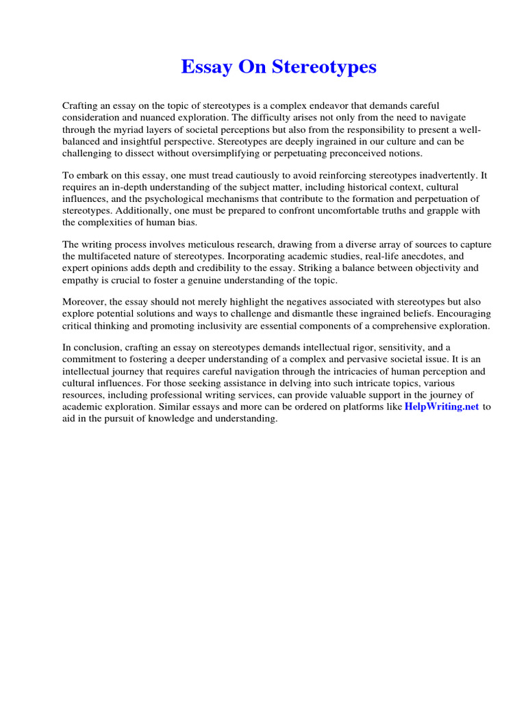 Essay On Stereotypes | PDF | Hernán Cortés | Francisco Pizarro