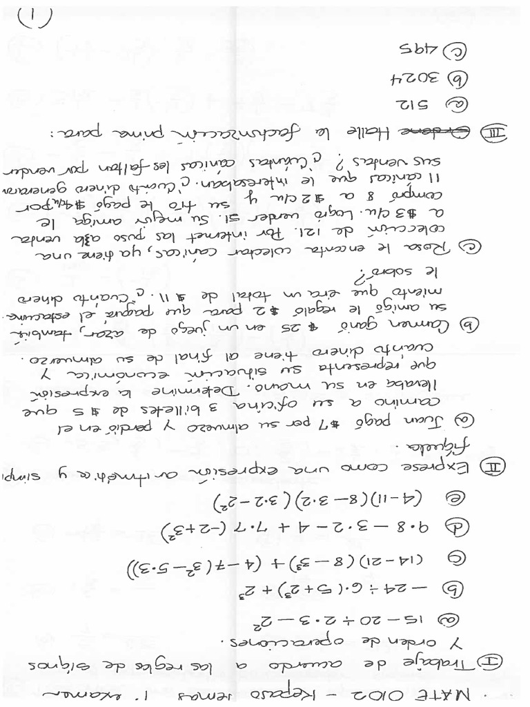 Repaso Examen Parcial 1 Math 102 | PDF