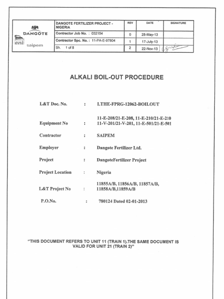 Alkali Boil-Out Procedure | Download Free PDF | Water | Boiler