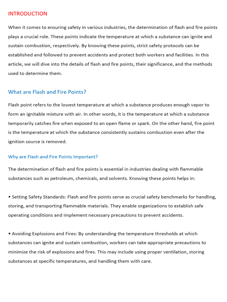 Why Are Flash and Fire Points Important? | PDF | Fires | Combustion