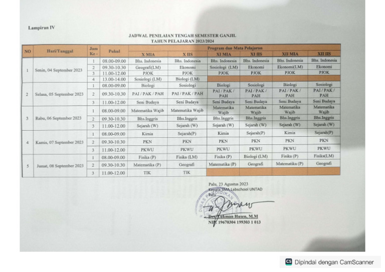 Jadwal PTS Ganjil 2023-2024 | PDF