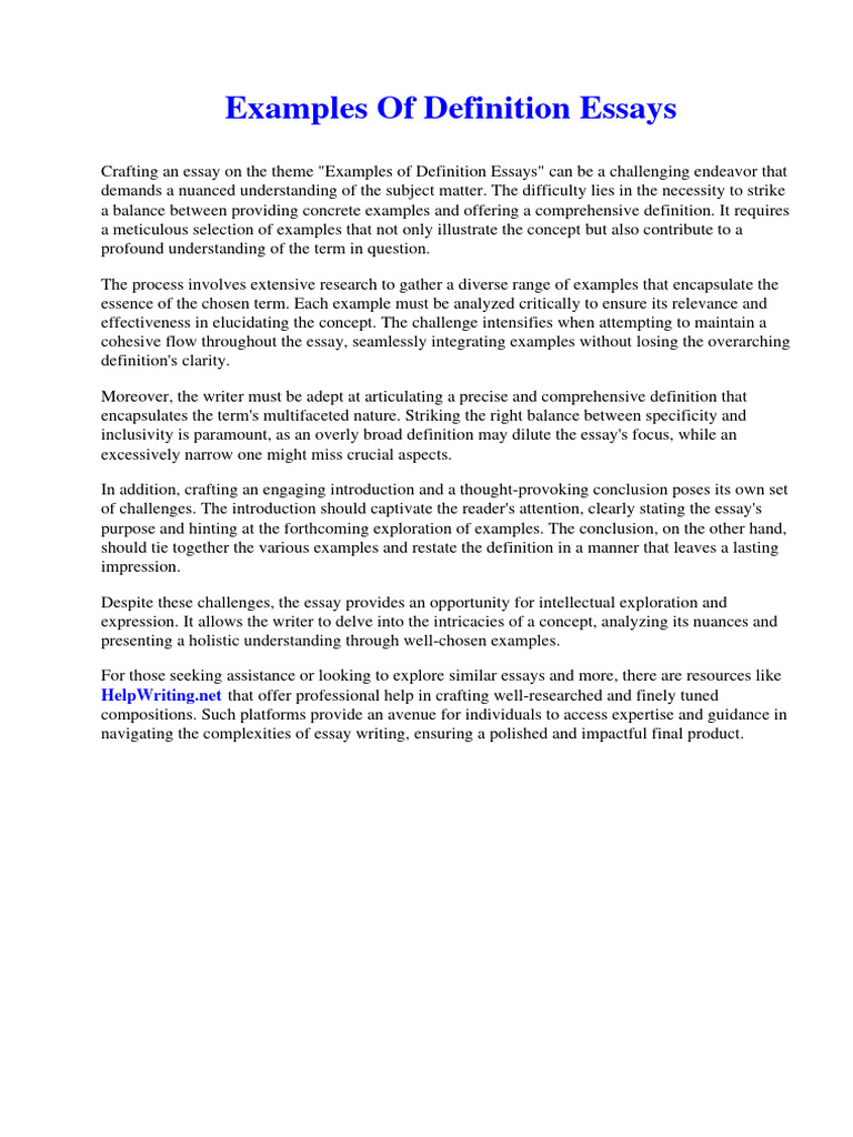 Examples of Definition Essays | PDF | Pope
