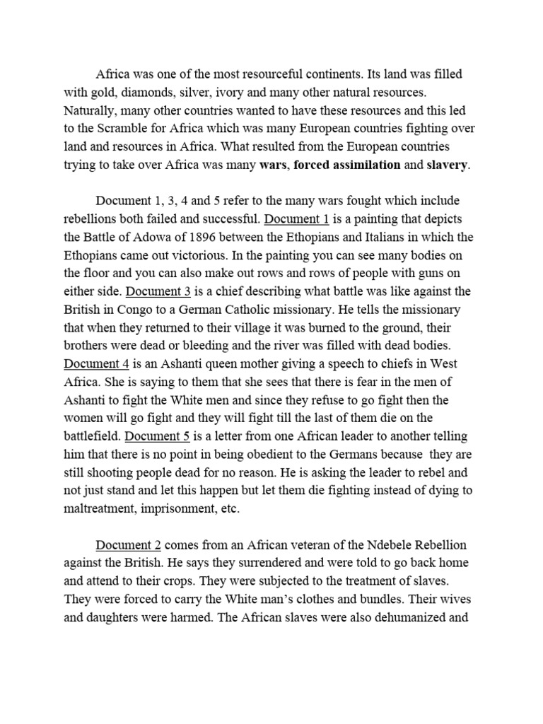 Africa DBQ | PDF | Slavery | Africa