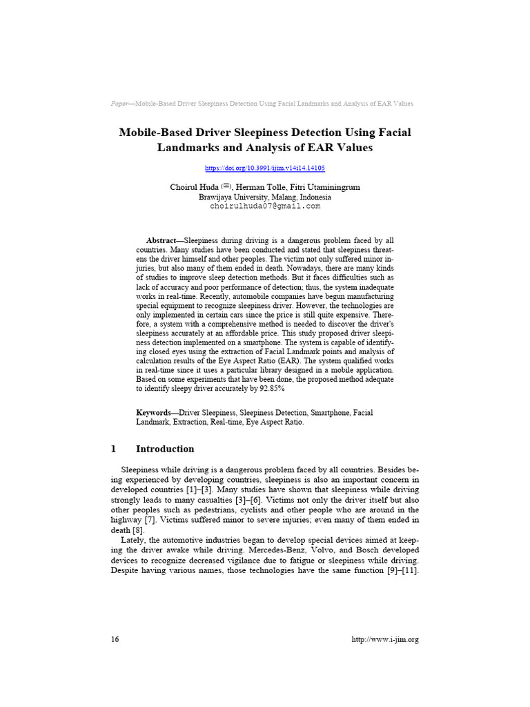 Mobile Based Driver Sleepiness Detection Using Facial 5deympj4g2 Pdf