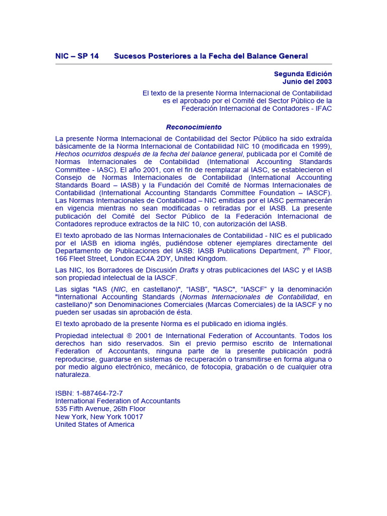 Nicsp 14 | PDF | Contabilidad | normas internacionales de INFORMACION ...
