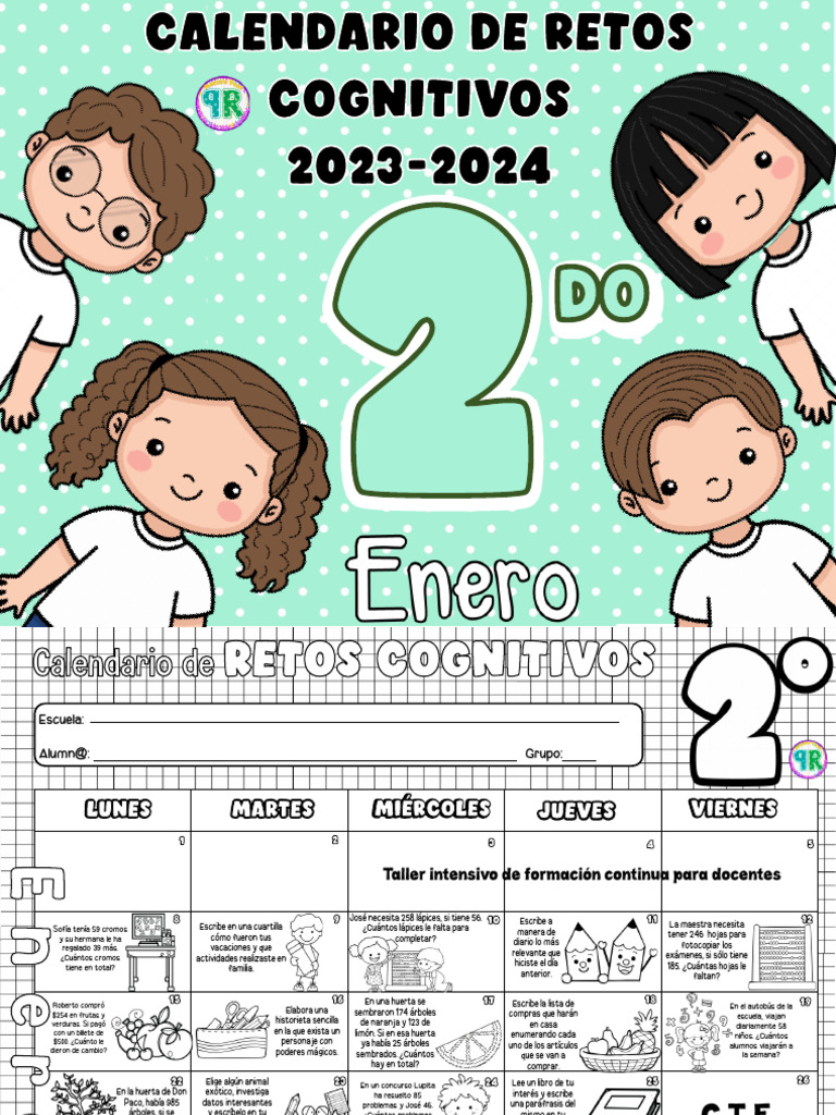 2° Calendario Matemático Enero 2024 | PDF