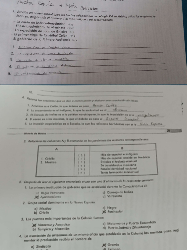 Ejercicios De Repaso Para Historia De Mexico Pdf