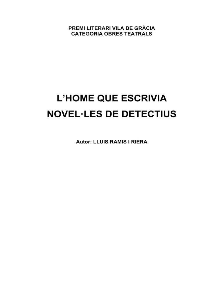 Home Que Escribia Noveles de Detectius | PDF