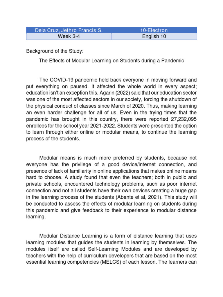 Dela Cruz, Jethro Francis S. 10-Electron Week 3-4 | PDF