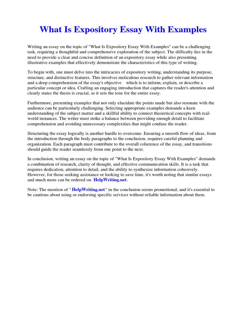 What Is Expository Essay With Examples | PDF | Leadership | Essays