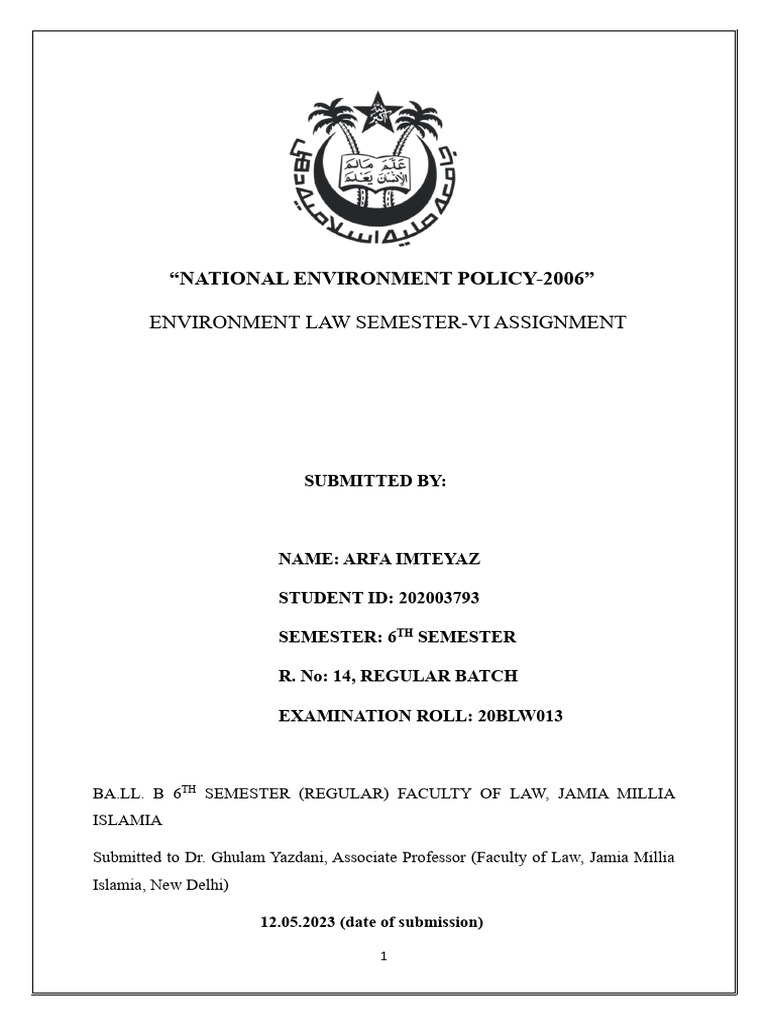 Environment Law Semester | Download Free PDF | Sustainability ...