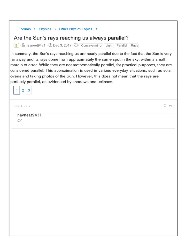 Sun's Rays Parallel - Suncevi - Zraci | PDF | Sun | Optics