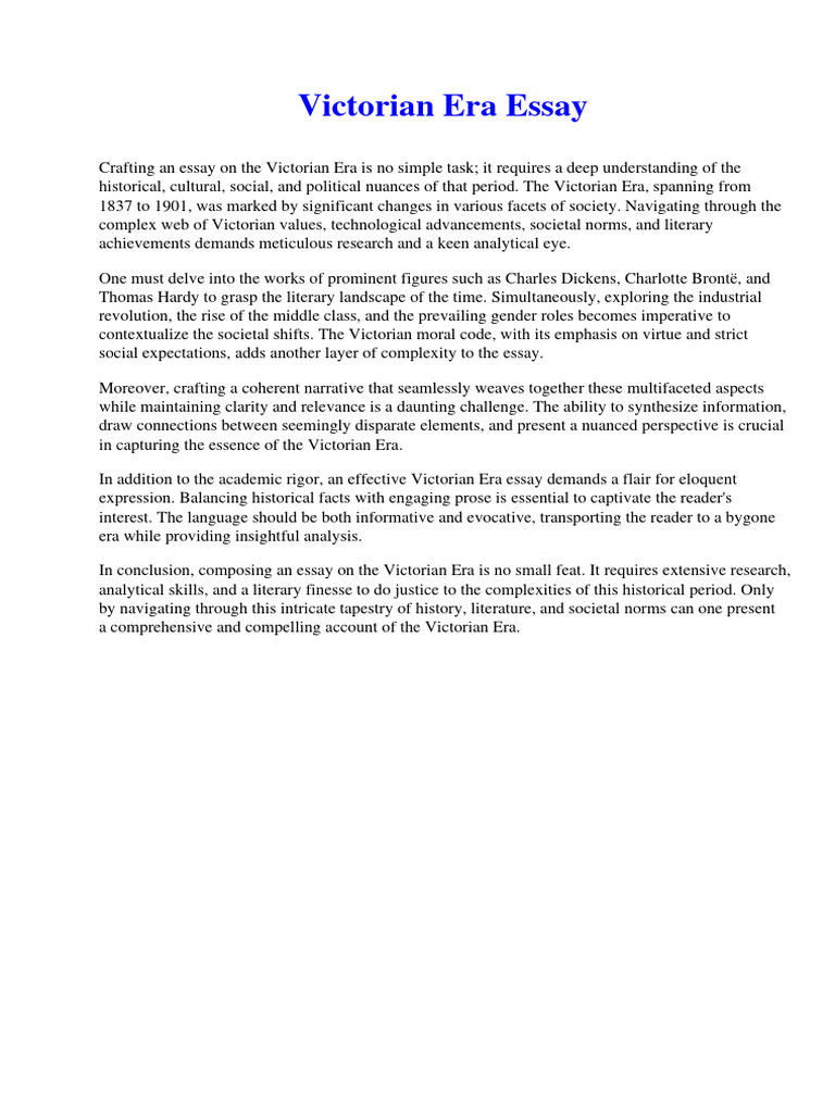 Victorian Era Essay | PDF | The Bahamas | Bullfighting