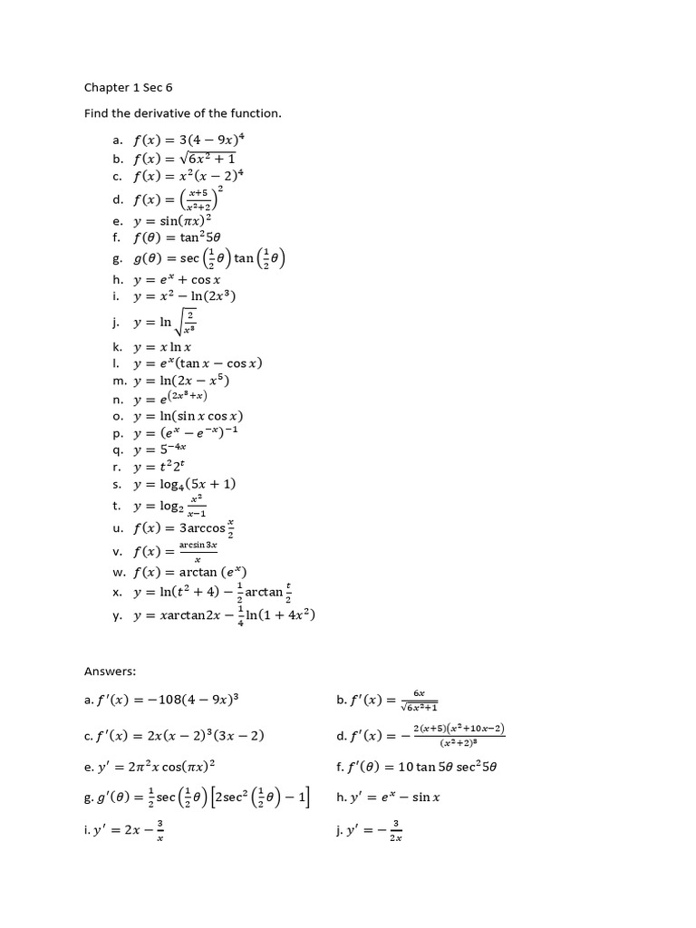 Chapter 1 Sec 6 Exercise | PDF