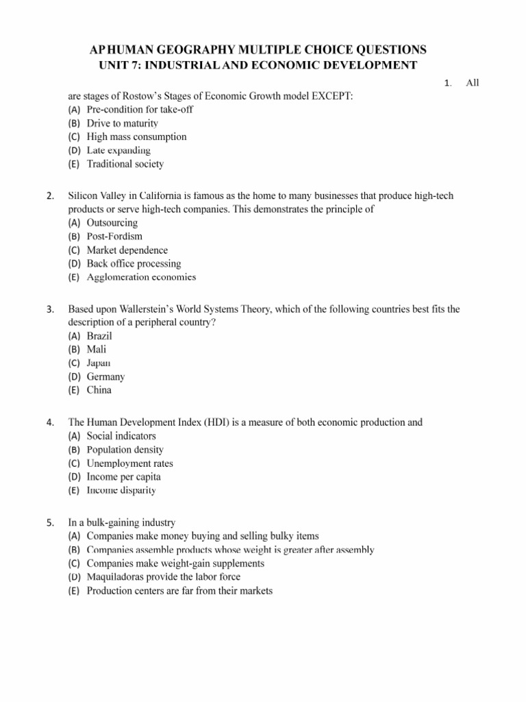 APHuman Geography Unit 7 | PDF