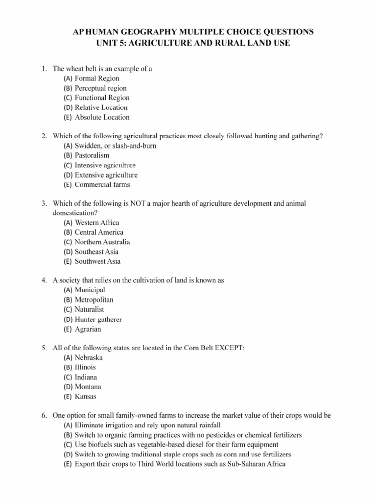 APHuman Geography Unit 5 | PDF