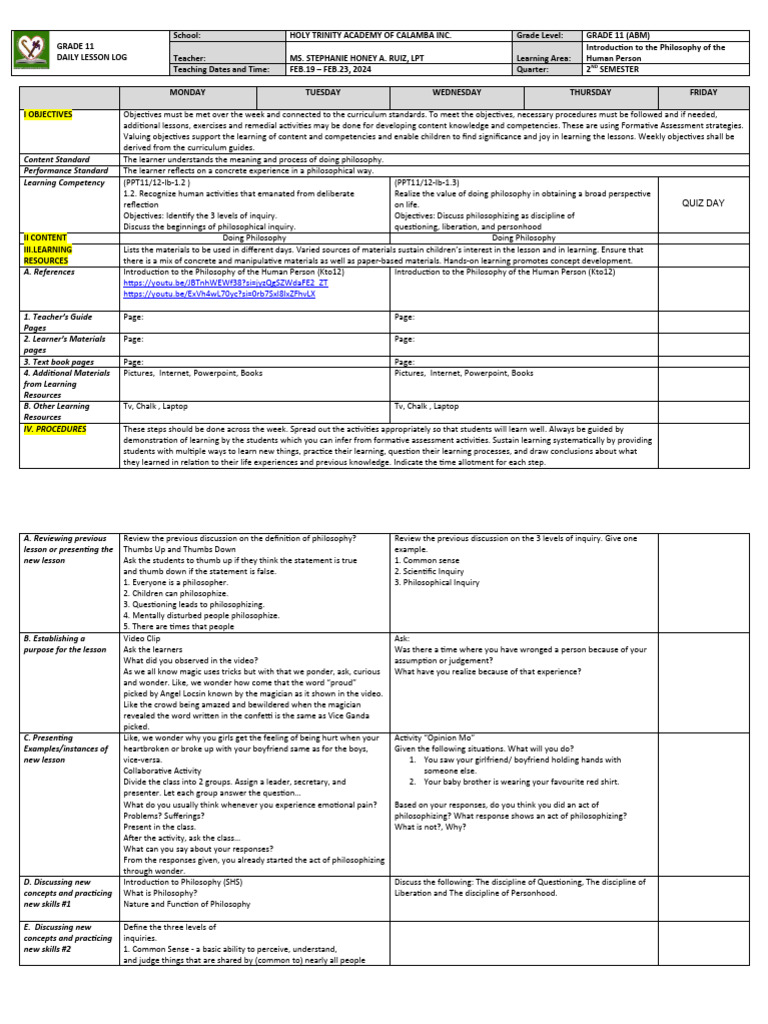 Intro. Philo 11 (Doing Philosophy) | PDF
