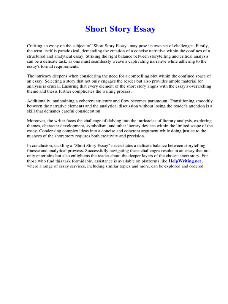 Short Story Essay | PDF