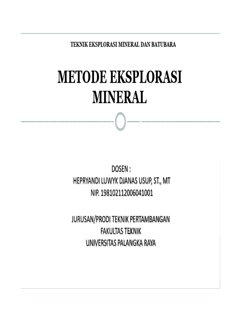 Metode Eksplorasi Mineral | PDF