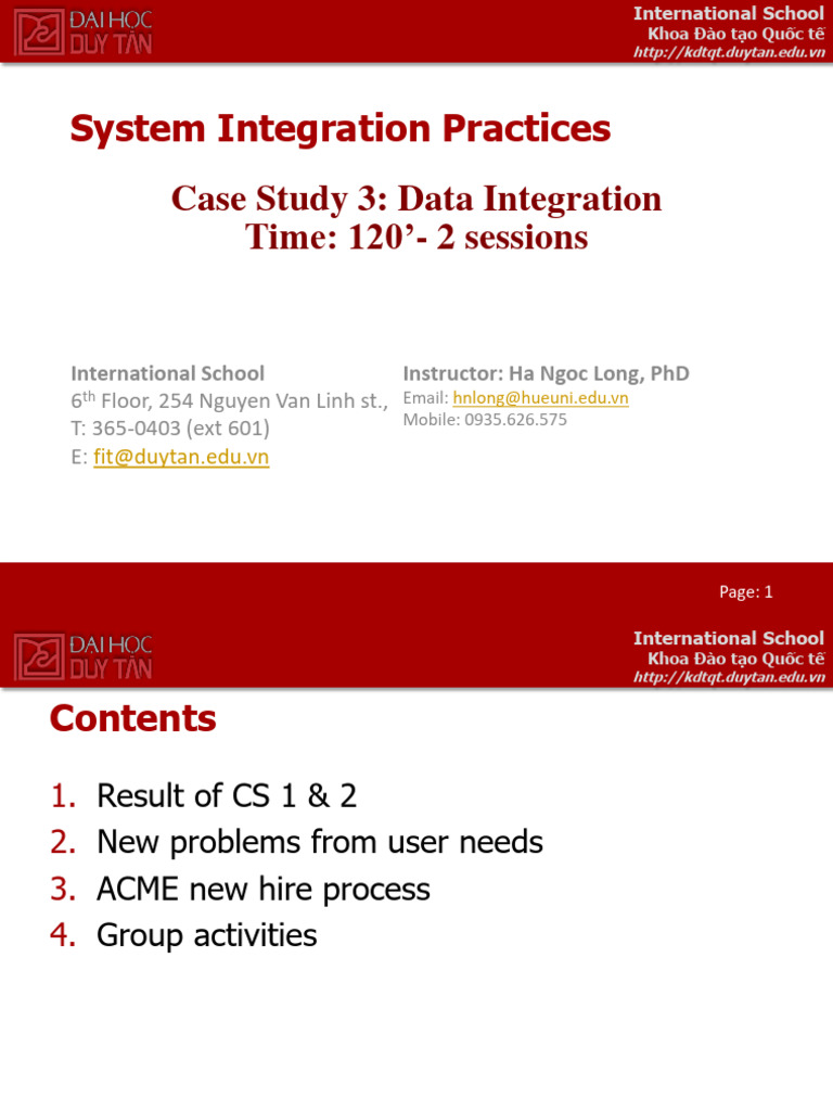 Topic 11 - Case Study 3 - Data Integration | PDF | Cybernetics | Business