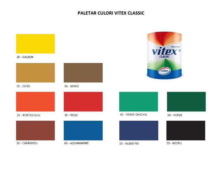 Paletar Culori VITEX CLASSIC - v21 | PDF